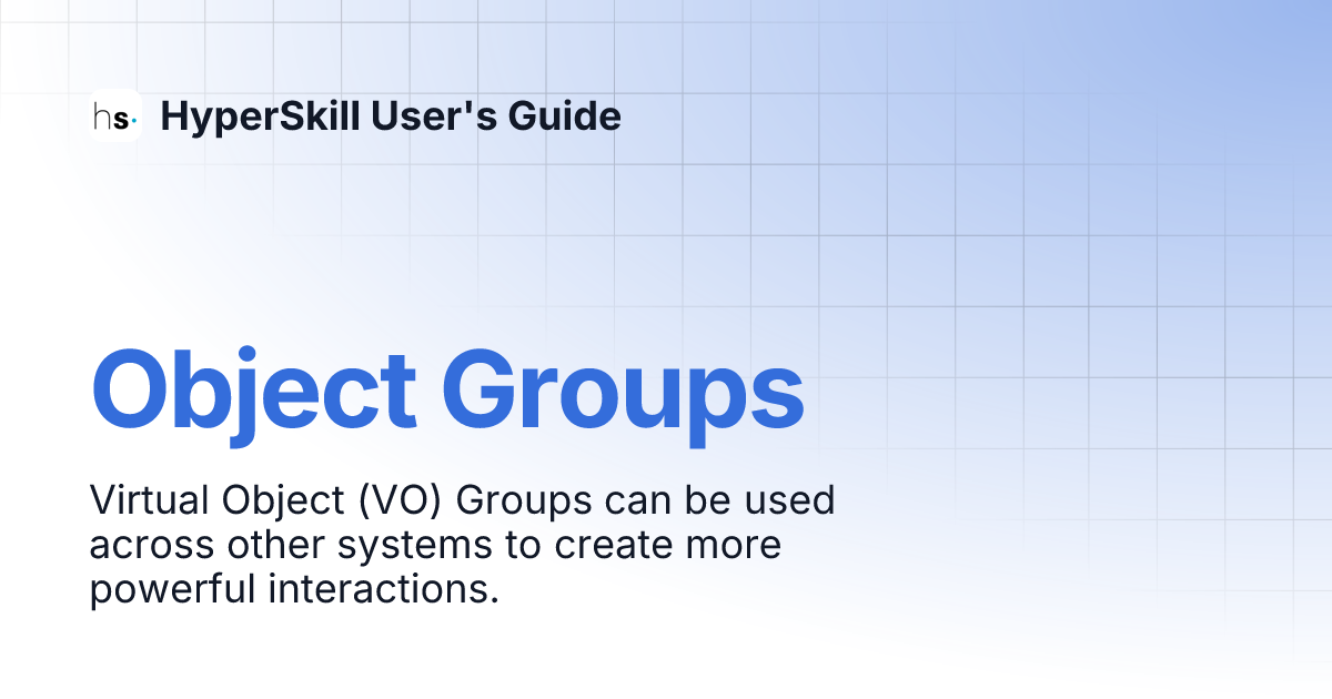 Object Groups | HyperSkill User's Guide