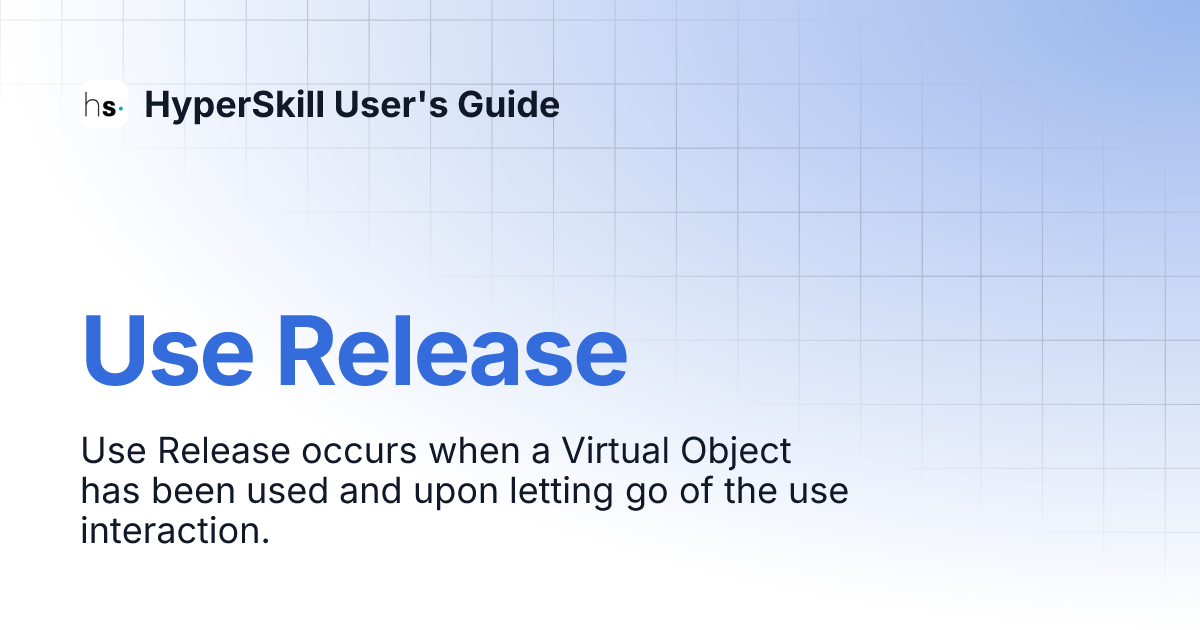 Use Release | HyperSkill User's Guide