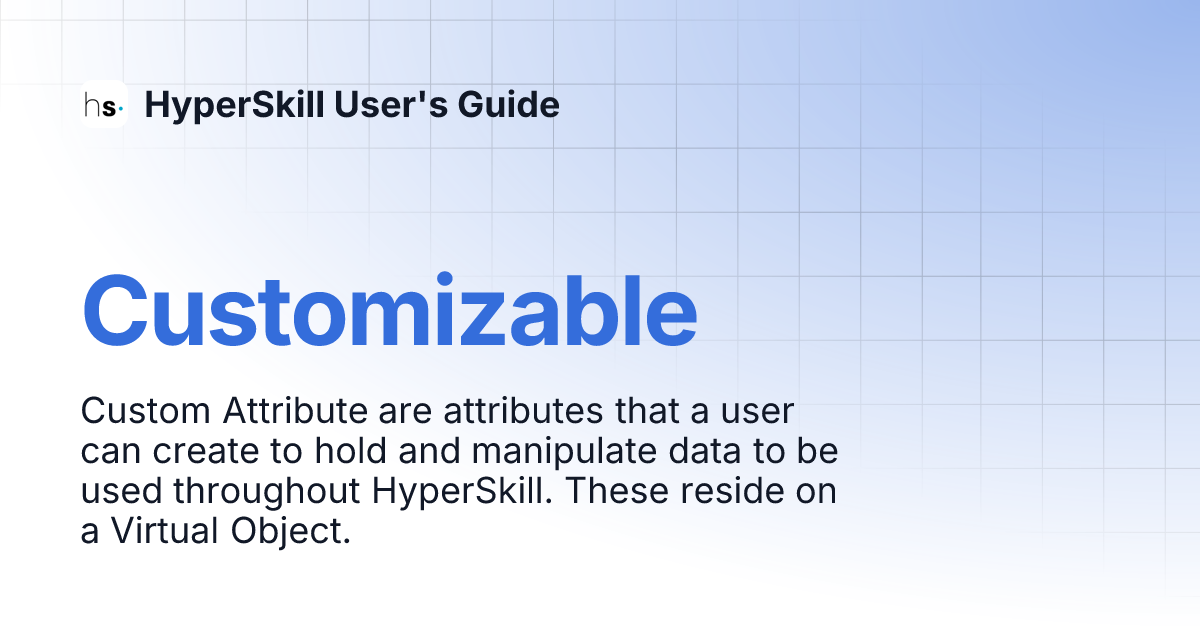 Customizable | HyperSkill User's Guide
