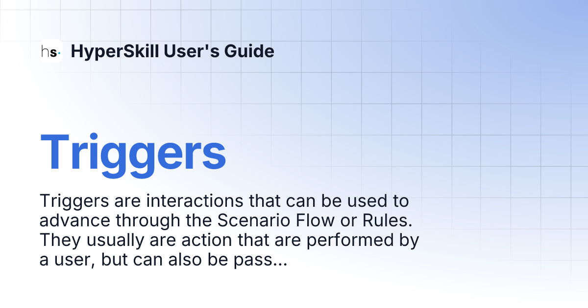 Triggers | HyperSkill User's Guide