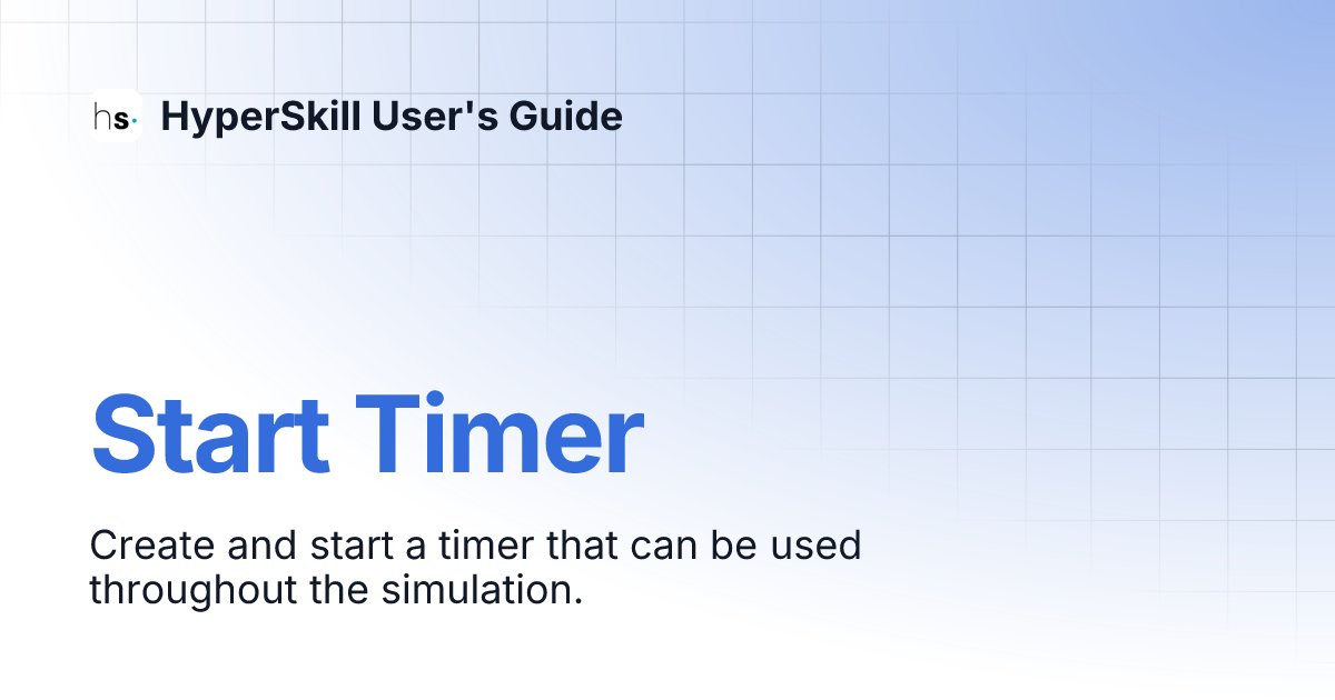 Start Timer | HyperSkill User's Guide